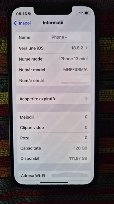 REZERVAT iPhone 13 mini / 128GB / 5G / Green / Full Box / 84% baterie ...