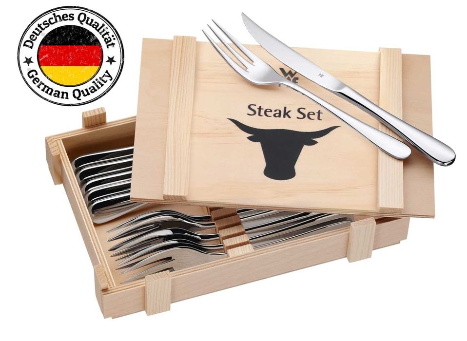 ПРОМО Нови Кухненски Прибори WMF Ножове и Вилици за Стек от 6 части гр. Пловдив Център • OLX.bg