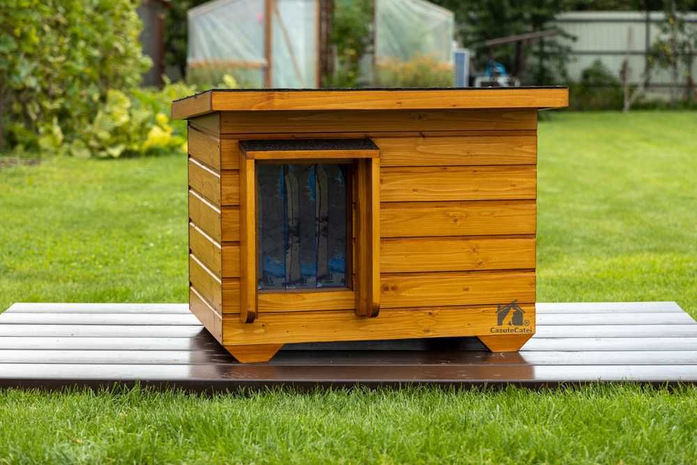 Cusca caine, izolata termic, pereti 8 cm, lacuita, usa PVC Cluj-Napoca ...