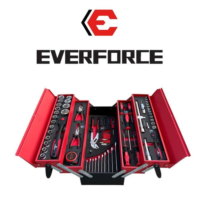 Комплект инструменти в метален куфар 86 части EVERFORCE гр. Асеновград • OLX.bg