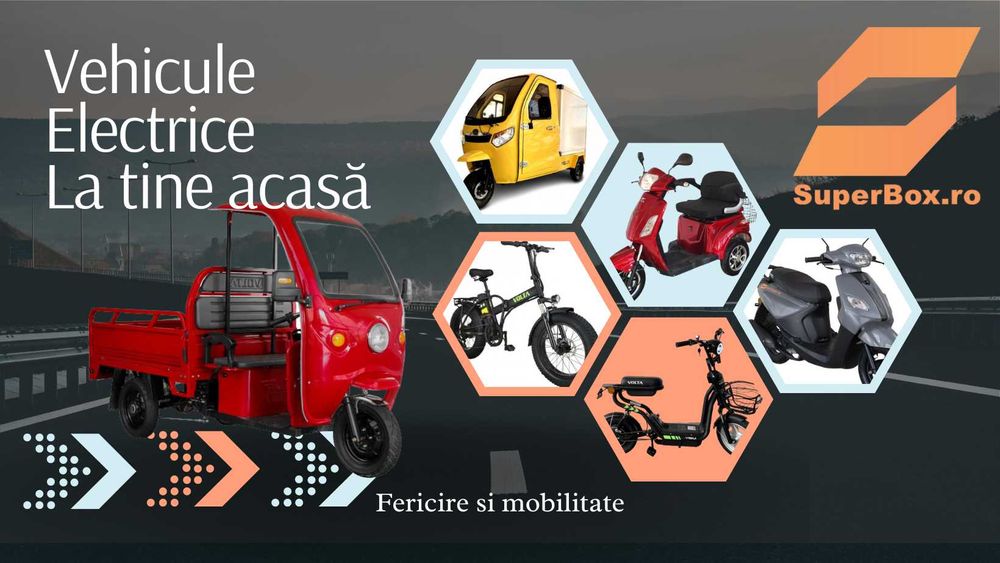 Tricicleta electrica, 2 persoane, APEC APM5, rosu 25 km/H, SuperBox ...