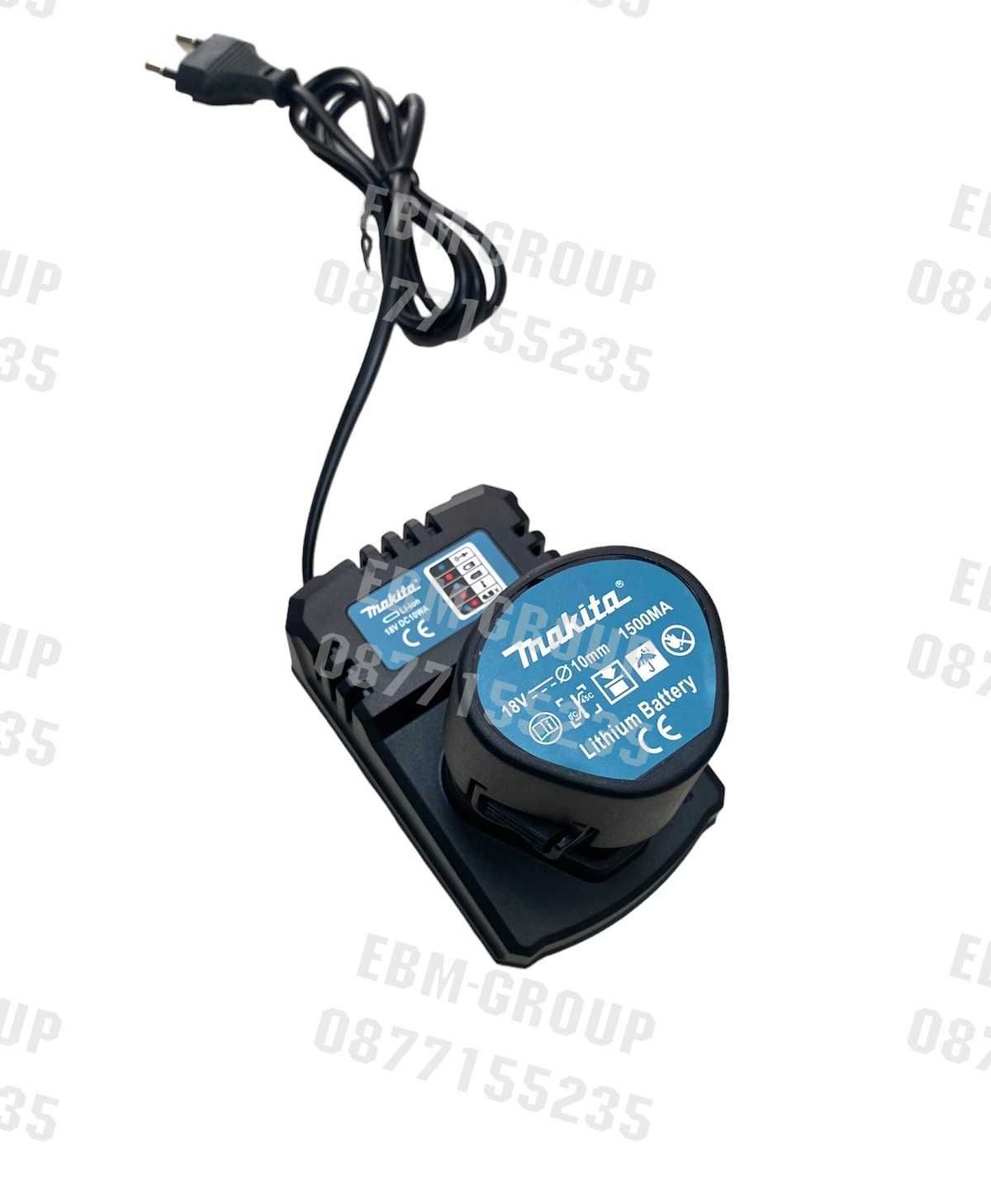 Акумулаторен Винтоверт Makita 18V 1500MA 2 батерии и накрайници Макита ...