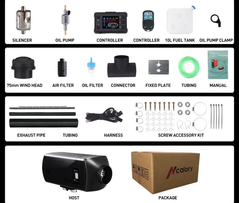 Sirocou 12v ( 220v ) tip webasto fix sau portabil 5kw 8kw bus barca ...