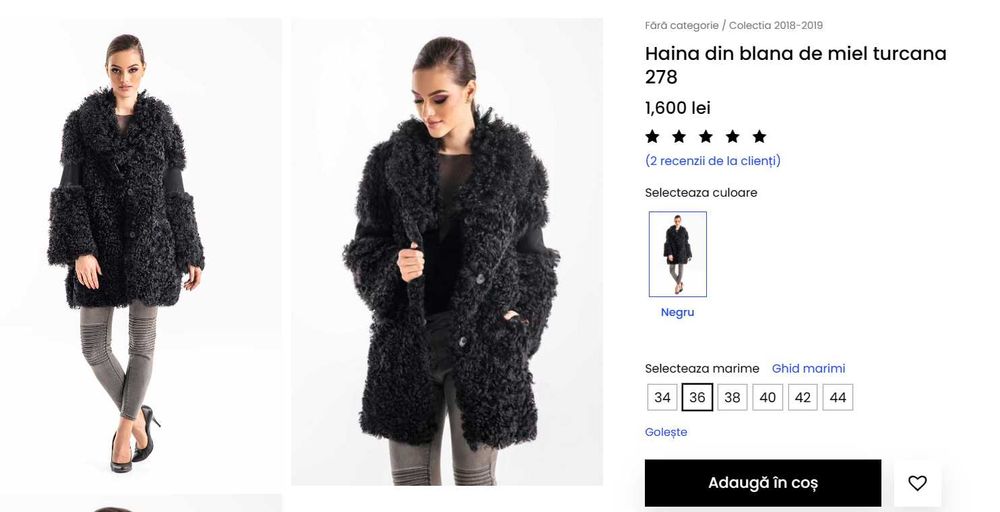 Cojoc din blana naturala de miel, nou, A&Avesa Marimea 42 Bucuresti ...