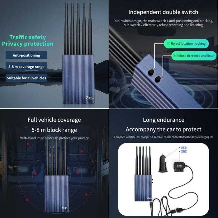 3G 4G GPS Jammer Satellite Blocker AntiTracking Positioning Terminator ...