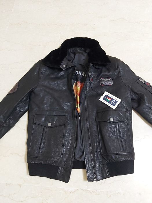 Geaca originala bărbați din piele naturala, aeronautica militare, M ...