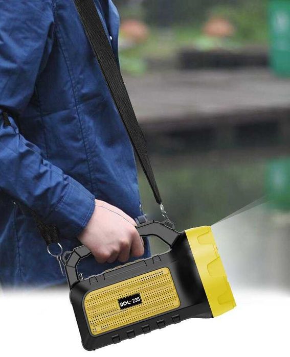 Мощно фенерче с радио, слънчево зареждане, Bluetooth, BIDELLU BDL-235 ...