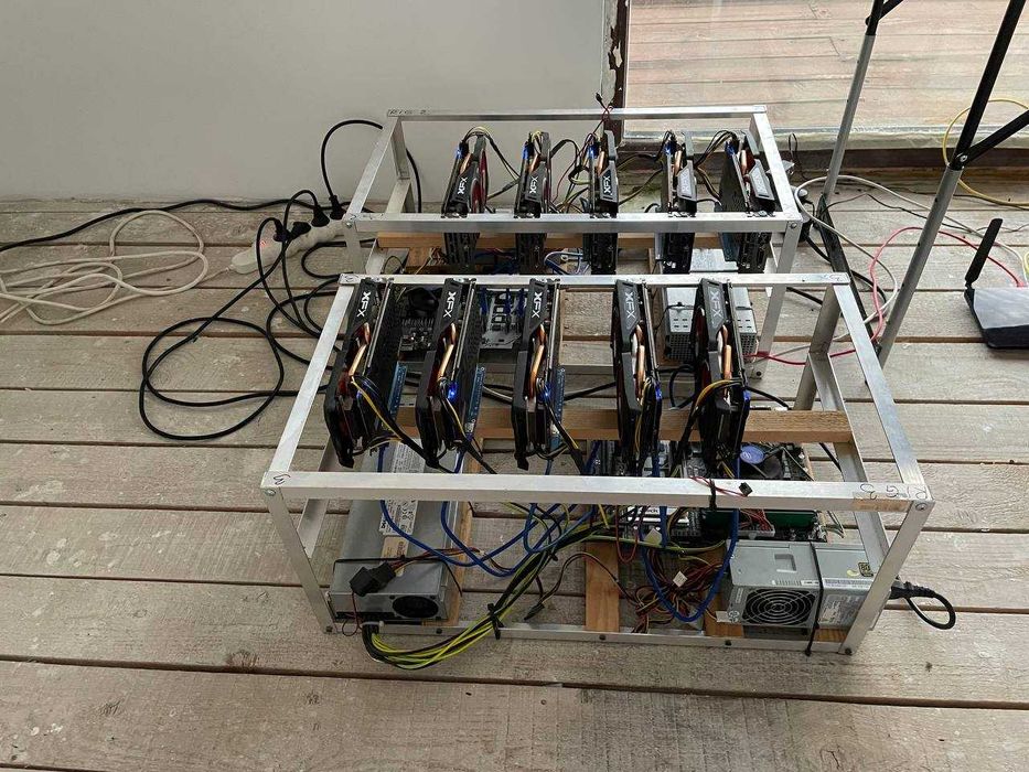 RIG Mining 5 x RX 470 XFX 8GB 256 bit AsRock B250 PRO4 4GB RAM Intel ...