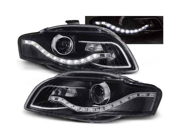 Фарове Ауди А4 Б7 ЛЕД Нови Audi A4 B7 LED Нови Тунинг Затъмнени с. Нови ...