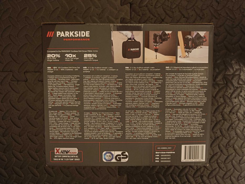 Filetanta/Masina insurubat Parkside acumulator/incarcator 12V x team ...
