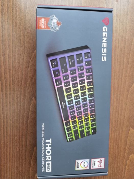 Клавиатура Genesis Thor 660, безжична, механична, Gateron Brown суич ...