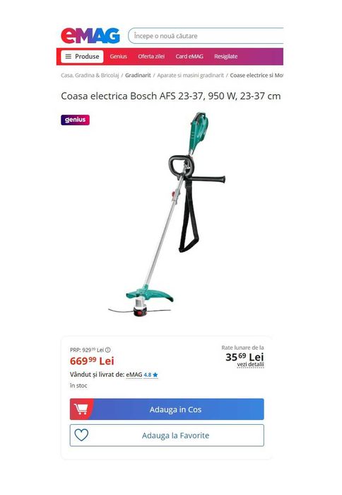 Motocoasa electrica Bosch AFS 23-37 NOU-SIGILAT Ramnicu Valcea • OLX.ro