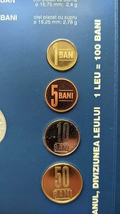 Set de monetărie BNR 2005 proof România 9 monede medalie argint 1/2 oz ...