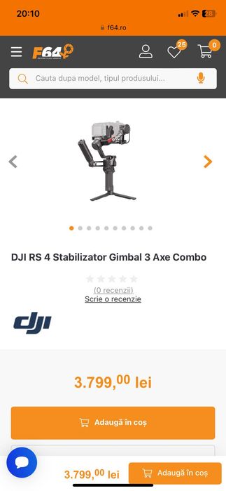 DJI RS 4 Stabilizator Gimbal 3 Axe Combo Bucuresti Sectorul 1 • OLX.ro