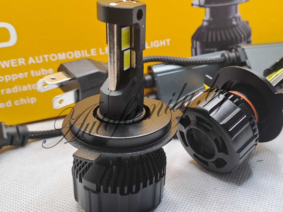 H4 LED 120W 20,000lm Триточково охлаждане с месинг+вентилатор V18 гр. София Илиянци • OLX.bg
