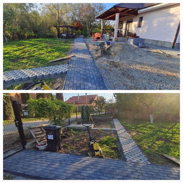 Montaj pavaj,dale,rigole,peisagistică ,amenajari exterioare,excavații ...
