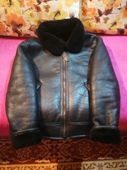 Cojoc/Piele/Blană/U.S ARMY/Air Force/Aviator/Pilot Bomber B-3 BLACK ...