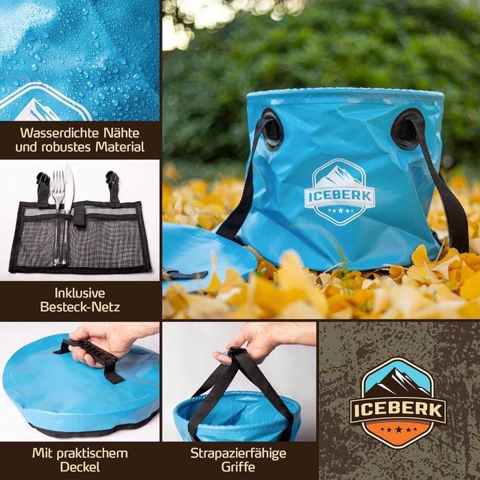 Găleată pliabilă ICEBERK cu capac și geantă din plasă 11 l Oradea • OLX.ro