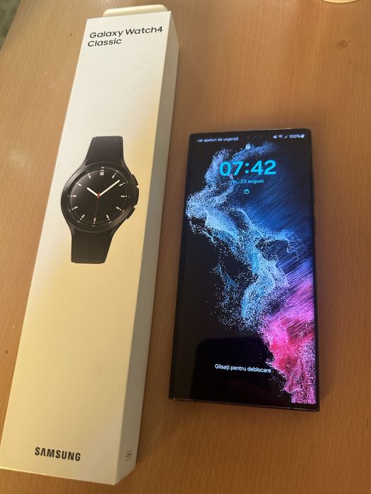 Samsung s22 ultra+samsung galaxy watch 4 clasic Campina • OLX.ro