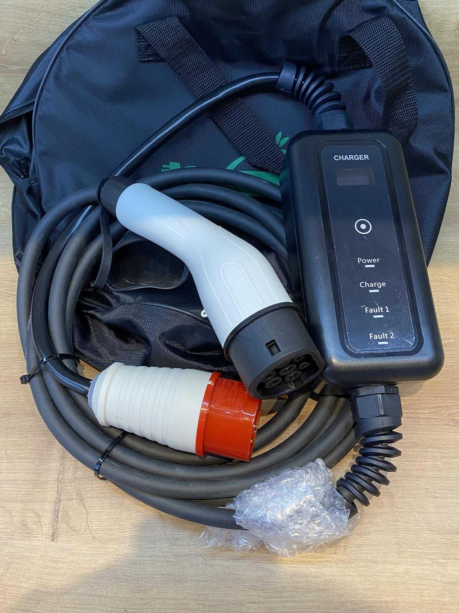11 kW Зарядно Зарядна Станция Електромобил Charger 5m Тип 2 Type гр ...