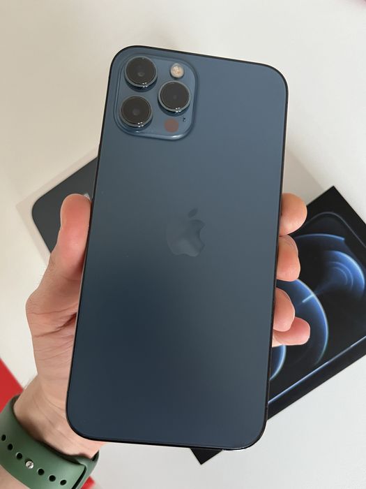 Apple iPhone 12 Pro max 128Gb Pacific Blue + Apple Airpods 3 гр. София 7-ми 11-ти километър • OLX.bg
