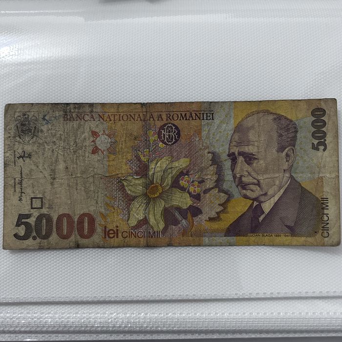 Bancnote vechi 1000 lei 5000 lei Mihai Eminescu Lucian Blaga Rusu de ...