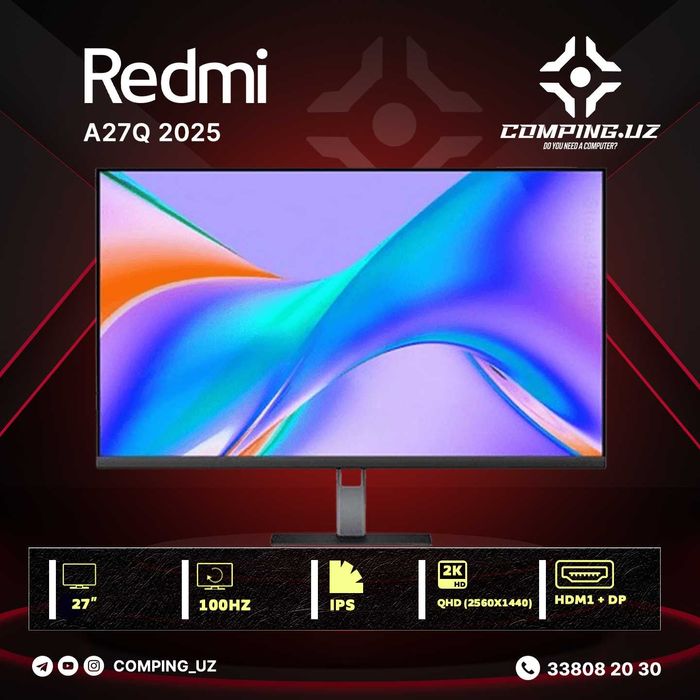 REDMI A27Q QHD 2K 100Hz: 155 у.е. - Мониторы Ташкент на Olx
