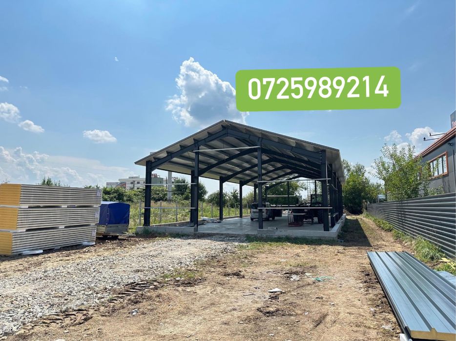 Vand hale metalice cu proiect montaj si panouri sandwich la cheie ...