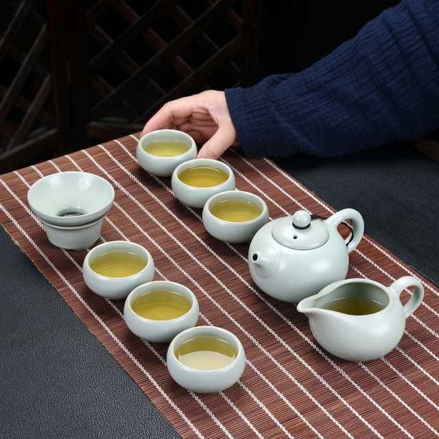 Новый китайский чайный набор (сервиз из голубого фарфора на 6 персон ...