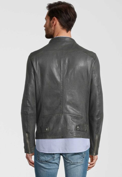 Goosecraft GC Belfast Biker Leather Jacket мъжко яке естествена кожа М ...