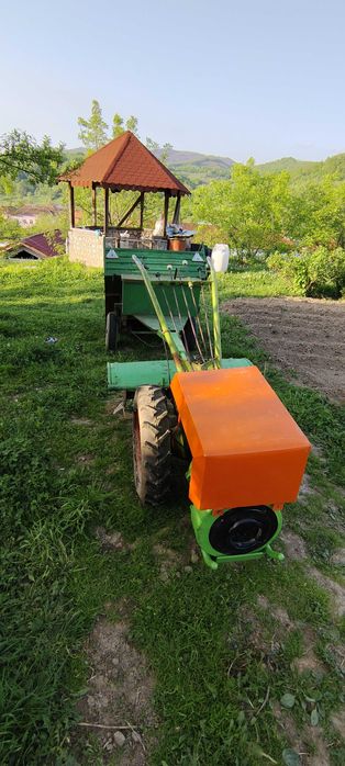 Motocultor Agria 18cp diesel cu freza si remorca basculabila manual ...