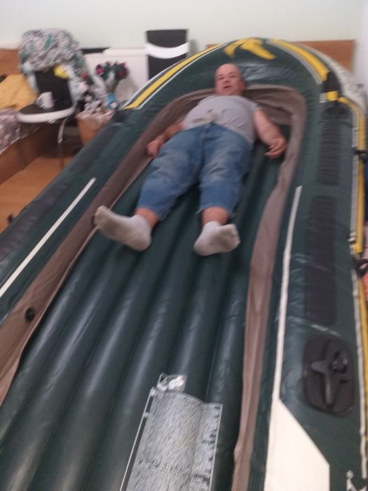 Barca gonflabila Intex Seahawk 4, pompa + vasle incluse, 3.5m x 1.45m ...