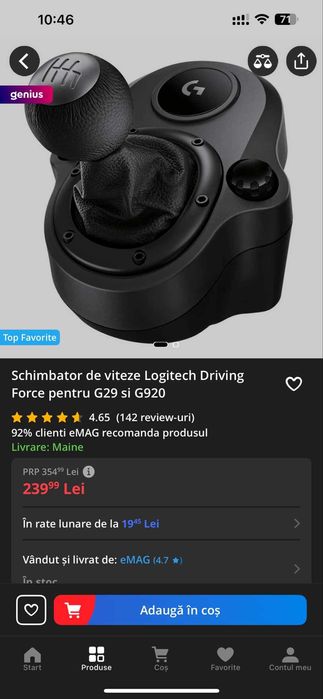 Volan Logitech G920 + Shifter Caracal • OLX.ro