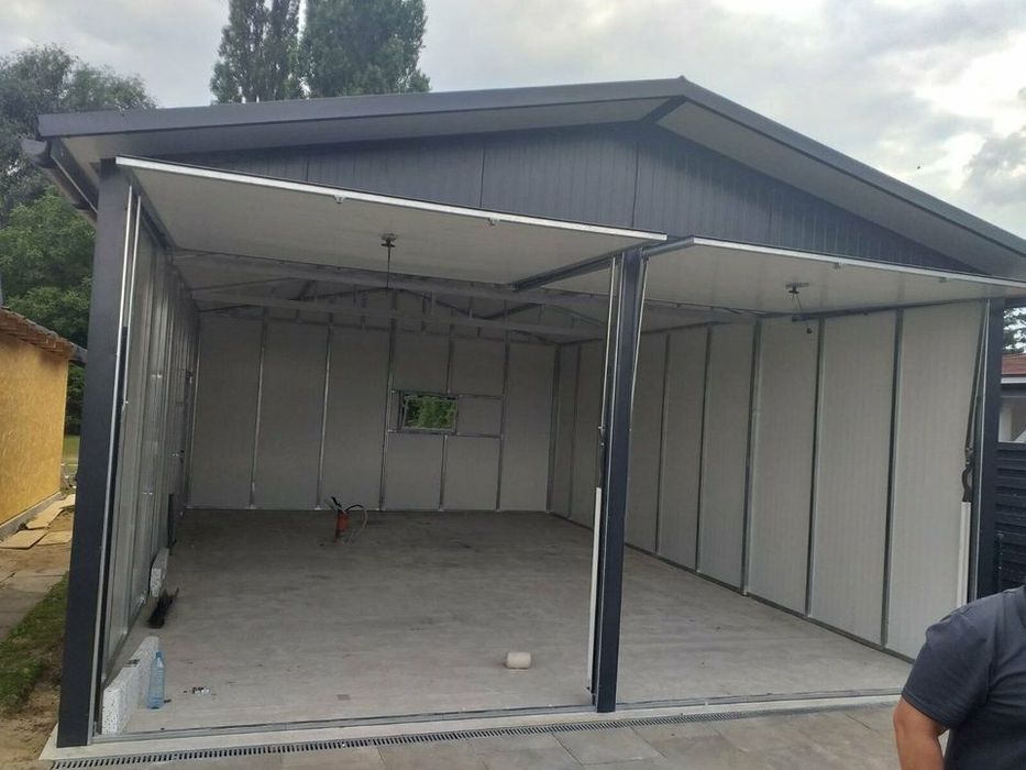 Garaj auto pe structură metalică panouri sandwich Buzau • OLX.ro