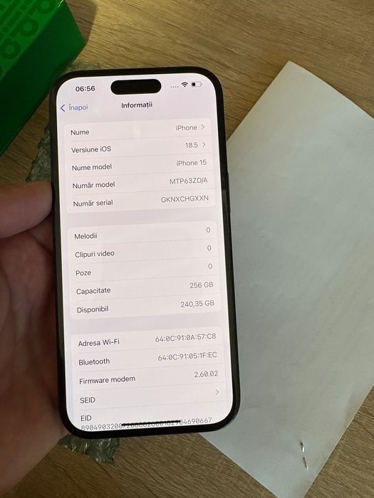 IPhone 15 negru, 256GB, baterie la 89%, pret fix Garanție 1 AN ...
