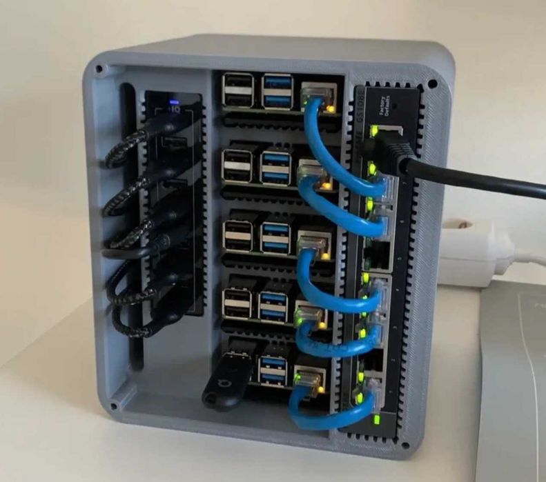 Cluster Rack pentru 5 raspberry pi 4 + USB/ETH switches Bucuresti ...