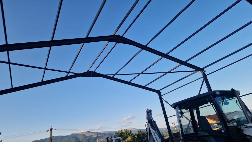 Ferme metalice 10m demontabile + stâlpi 4m ipe 180 depozit / hala ...