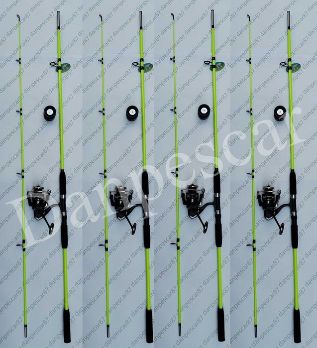 SET 4 Lansete WB fibra sticla plina 2,70m cu 4 Mulinete FL HP5000 7rul ...