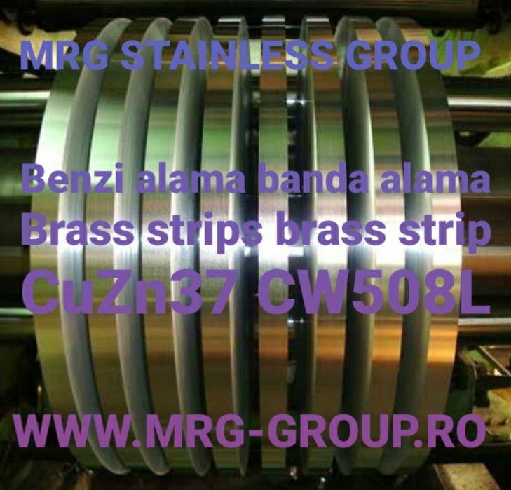 Banda alama stare moale semidura tabla CuZn37 CW508L MS63 inox cupru ...