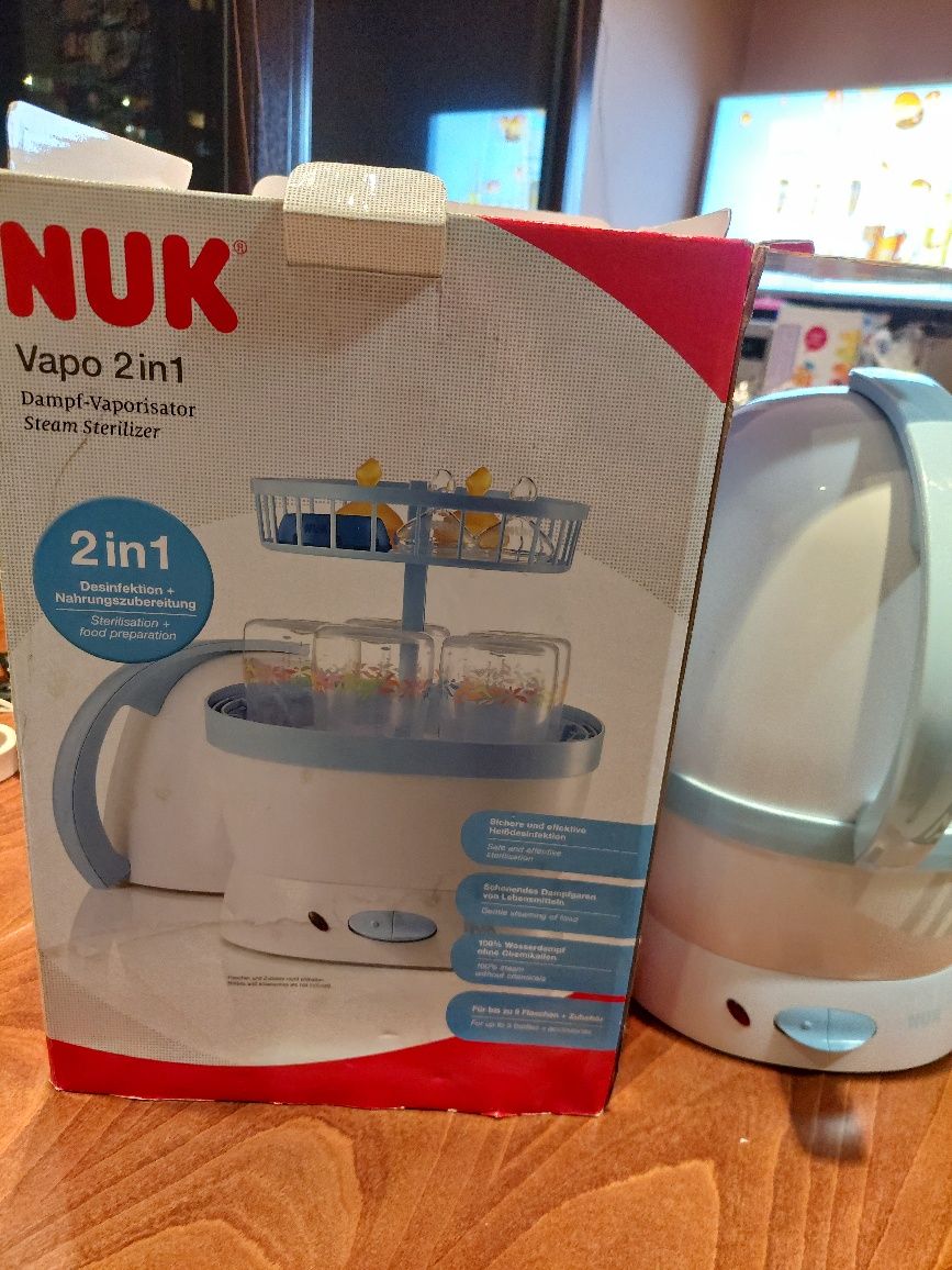 NUK Стерилизатор за 5 шишета + уред за задушаване на зеленчуци 2в1 гр ...