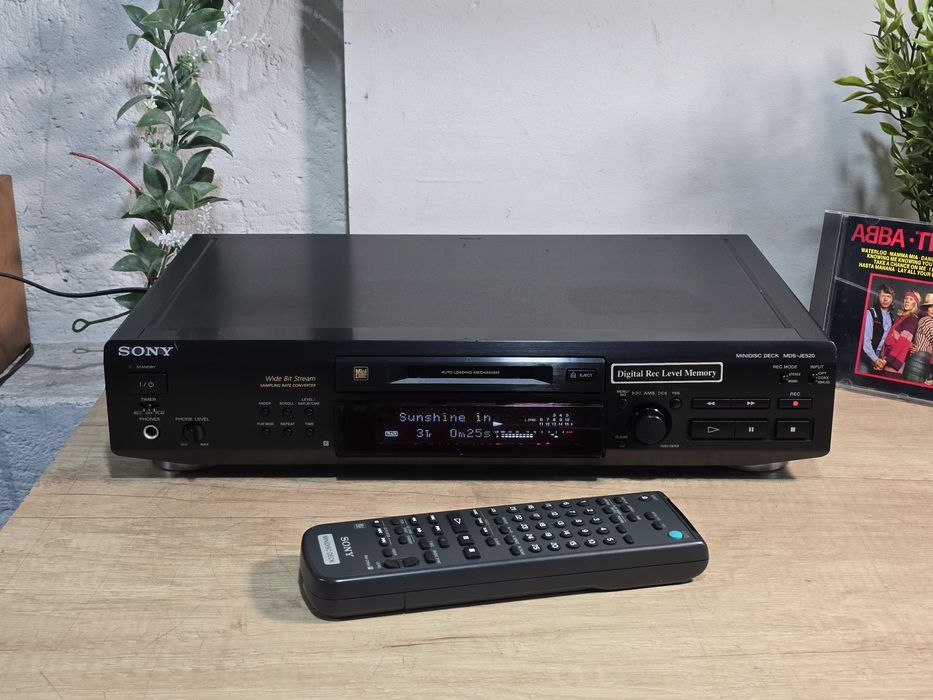 Minidisc player deck SONY MDS-JE520, telecomandă, recorder hi-fi ...