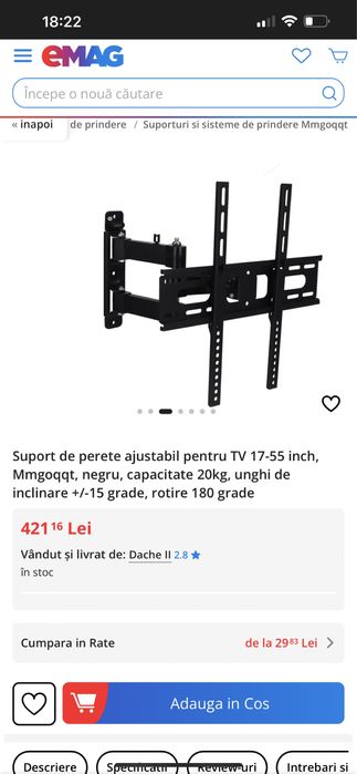 Suport tv de perete / rotire 180 grade Ilfov Baneasa • OLX.ro