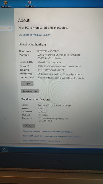 Laptop Acer Aspire 5 A515-41G AMD A12-9720P, 8gb ram, 256 gb SSD m2 ...