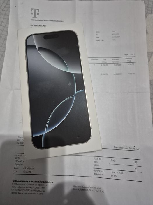 Iphone 16 Pro 128gb - Sigilat - Liber de rețea - WHITE - Factura Bucuresti Sectorul 3 • OLX.ro