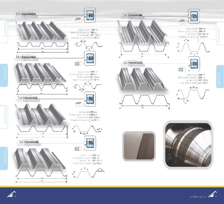 Tabla cutată T35,T50,T55,T60,T90,T135 pentru HALE METALICE Sibiu • OLX.ro