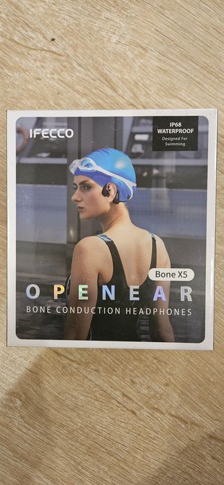 Casti wireless cu conductie osoasa pentru inot IPX8 Langsdom, open ear ...