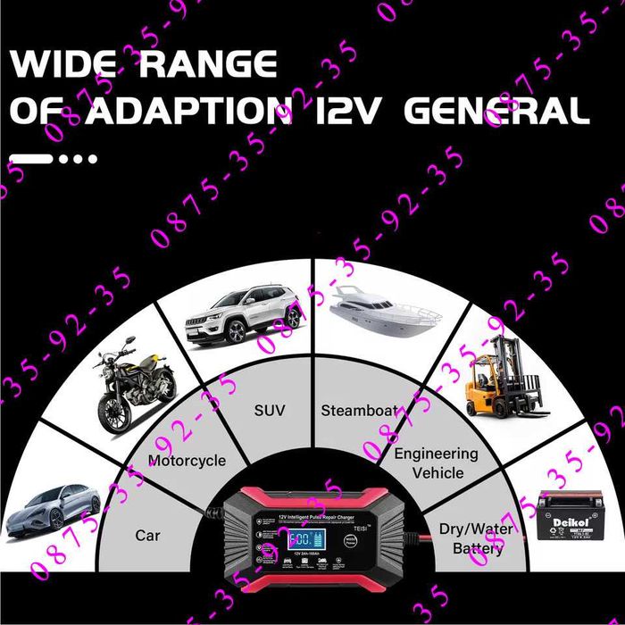 Импулсно СМАРТ зарядно за Акумулатор 12V 8A Автомобил Кола Мотор SMART гр. София Хиподрума • OLX.bg