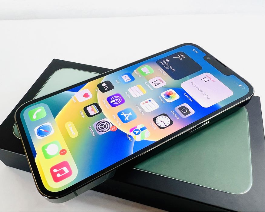 Apple iPhone 13 Pro Max 128GB Alphine Green 98% Батерия! Гаранция! гр ...