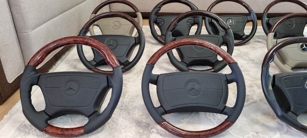 Volan lemn mahon Mercedes amg w463 w124 w140 w129 w210 w126 S E SL SEC ...