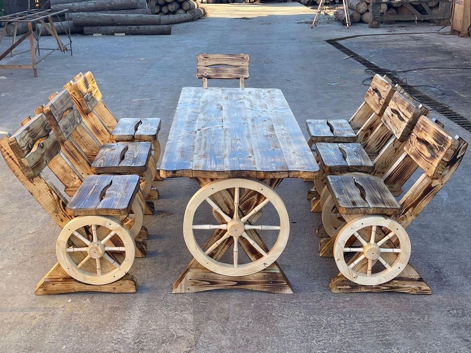 Masa din lemn masiv , pentru gradina , terasa Pitesti • OLX.ro